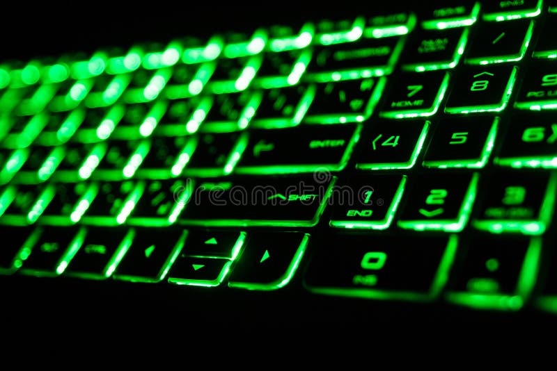 The Green Fluorescent Computer Keyboard Stock Illustration ...