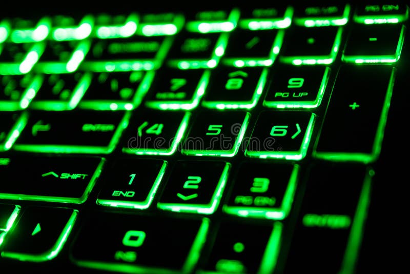 The Green Fluorescent Computer Keyboard Stock Illustration ...