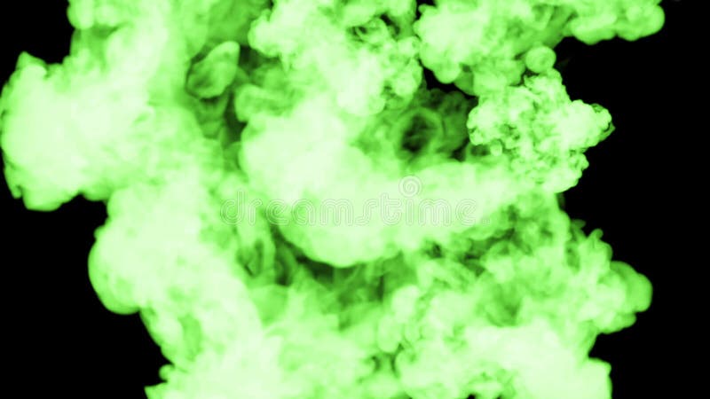 Green Fluorescent Ink on a Black Background. 3d Render, with Luma Matte ...