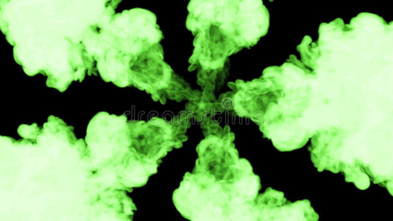 Green Fluorescent Ink on a Black Background. 3d Render, with Luma Matte ...