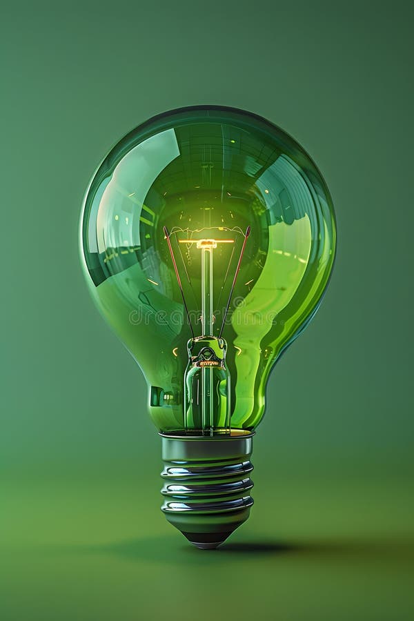 A Green Fluorescent Lamp is Resting on a Green Table Surface Stock ...