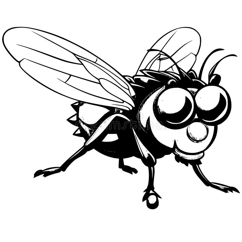 Green Fly Coloring Page for Kids Stock Vector - Illustration of toddler ...