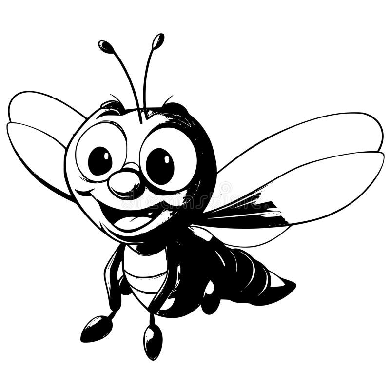 Green Fly Coloring Page for Kids Stock Illustration - Illustration of ...