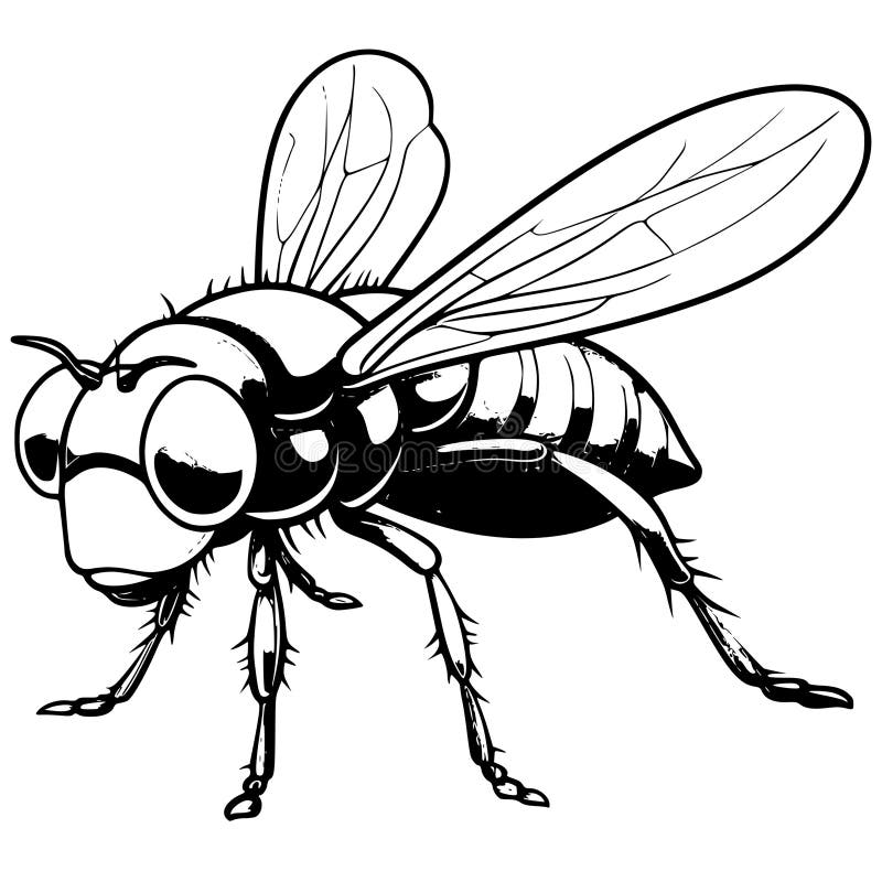 Green Fly Coloring Page for Kids Stock Illustration - Illustration of ...