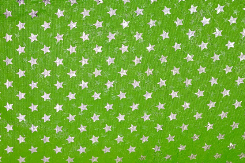 Green Foil Festive Texture with Embossed Stars Stock Photo - Image of ...