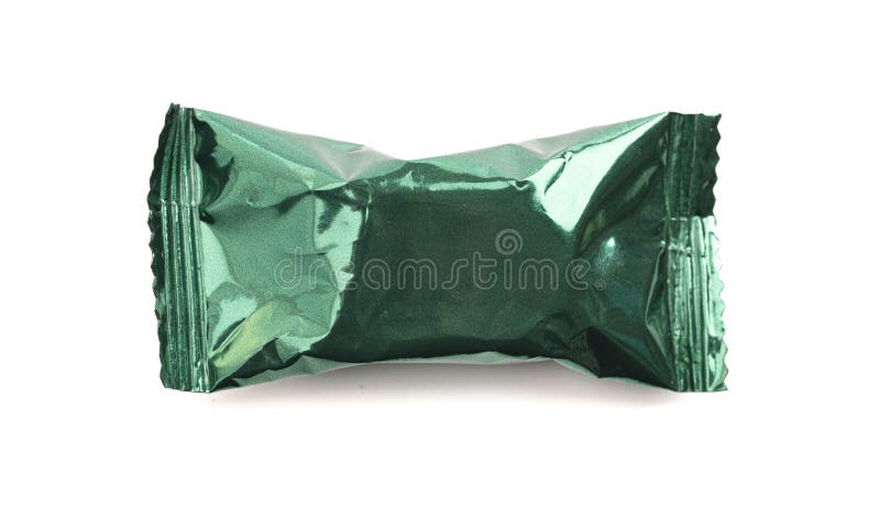 Green Foil Wrapped Chocolate Truffles on a White Background Stock Image ...