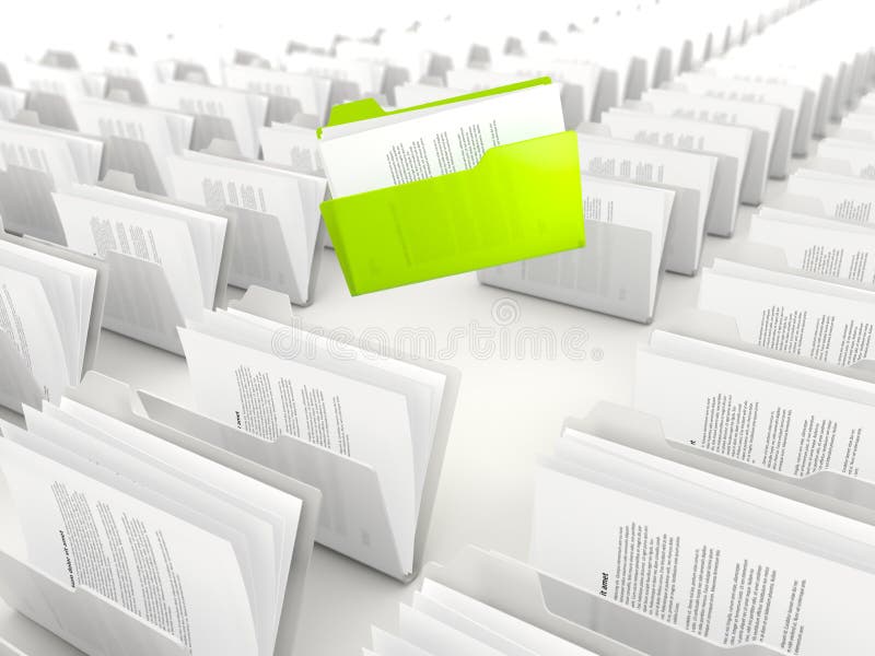 Green folder in a row stock illustration. Illustration of render - 64014419