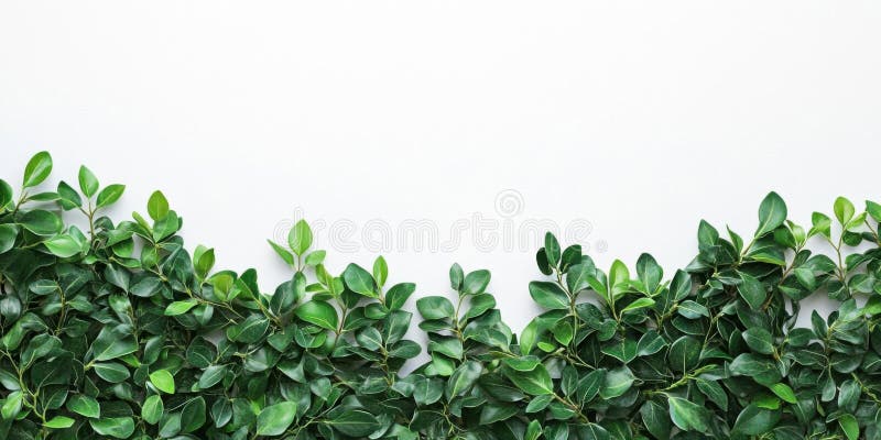 Green Foliage Creates a Minimalist Border, Fresh Green Leaves, Nature ...