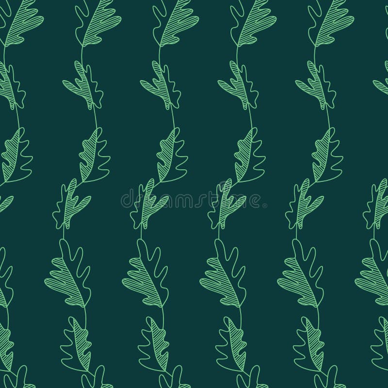 Green Foliage Leaf Repeat Pattern Tropical Stripes Stock Vector ...