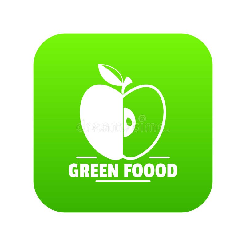 Green Food Icons Set 9 Vector Stock Vector - Illustration of vegetarian ...