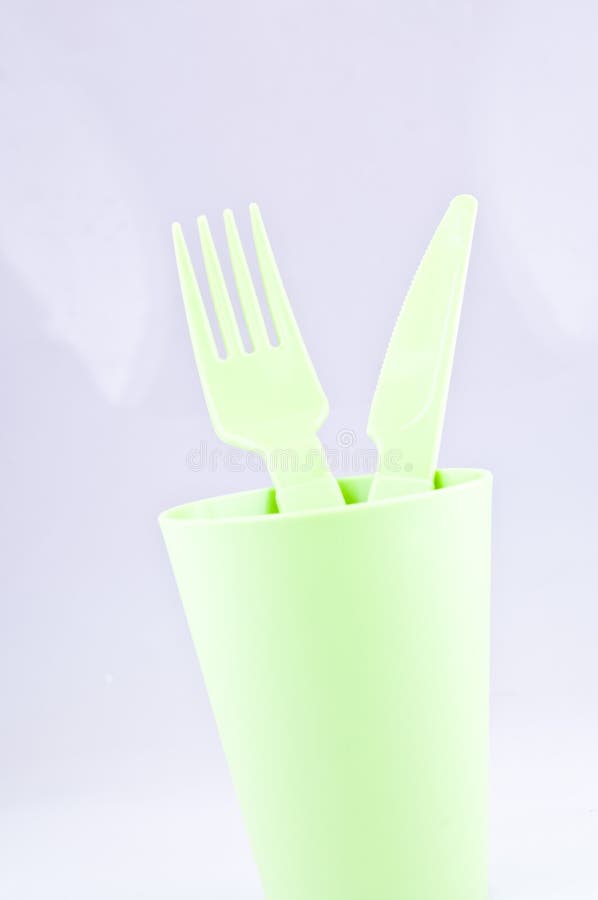 Plastic Green Eating Utensils Stock Photo - Image of tool, knife: 4846062