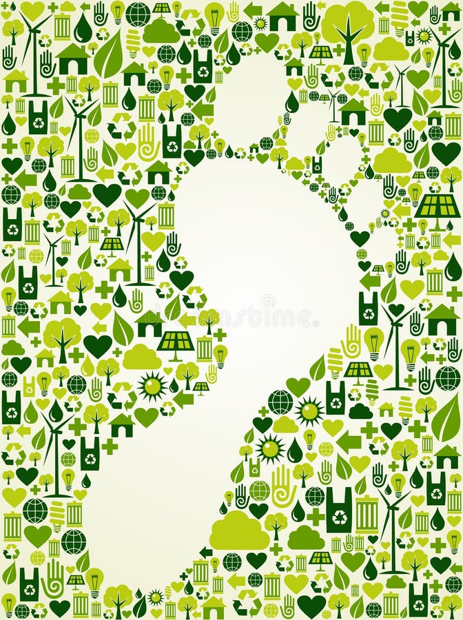 Green foot print design stock vector. Illustration of global - 32018343