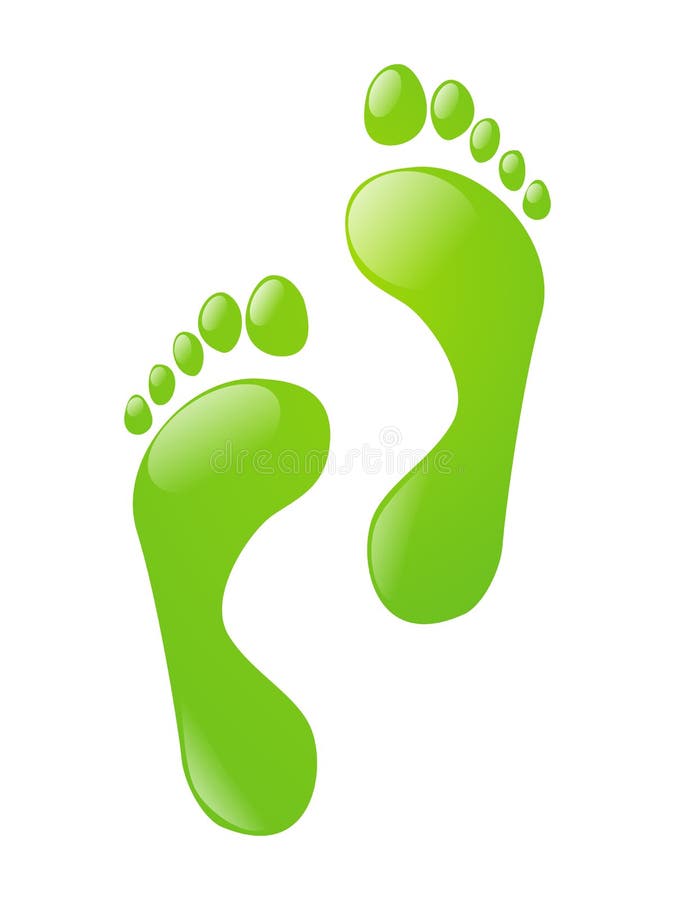 Green Foot Steps - Ecological Footprint Stock Vector - Illustration of ...