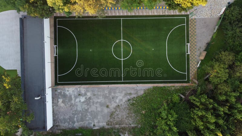 Green Football Stadium Field Top View Stock Video - Video of empty ...