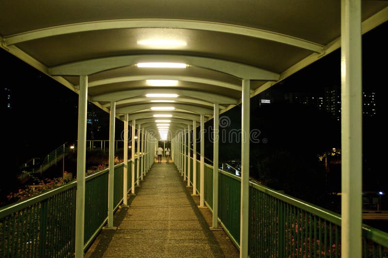 Green Overpass Footpath for Pedestrian in Highway Stock Image - Image ...