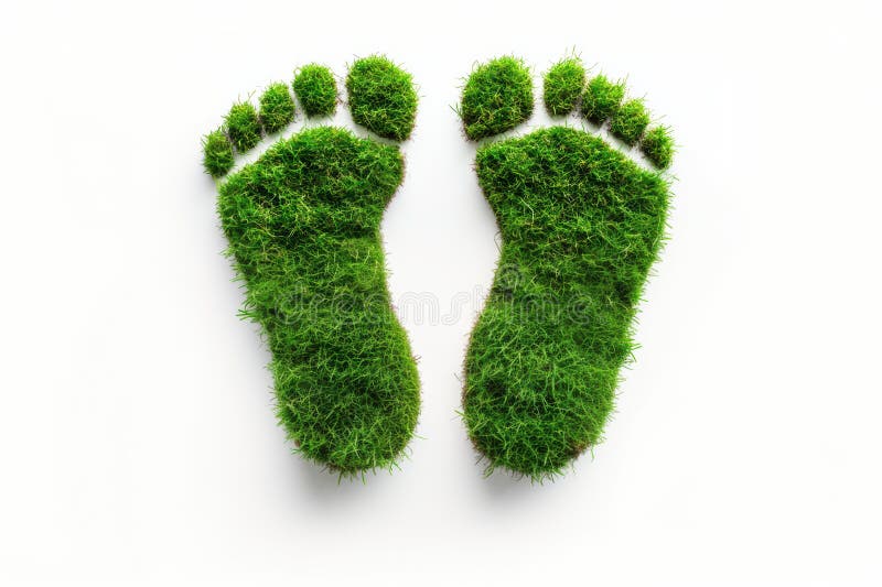 Green Footprints Symbolize Carbon-neutral Concept Promoting ...