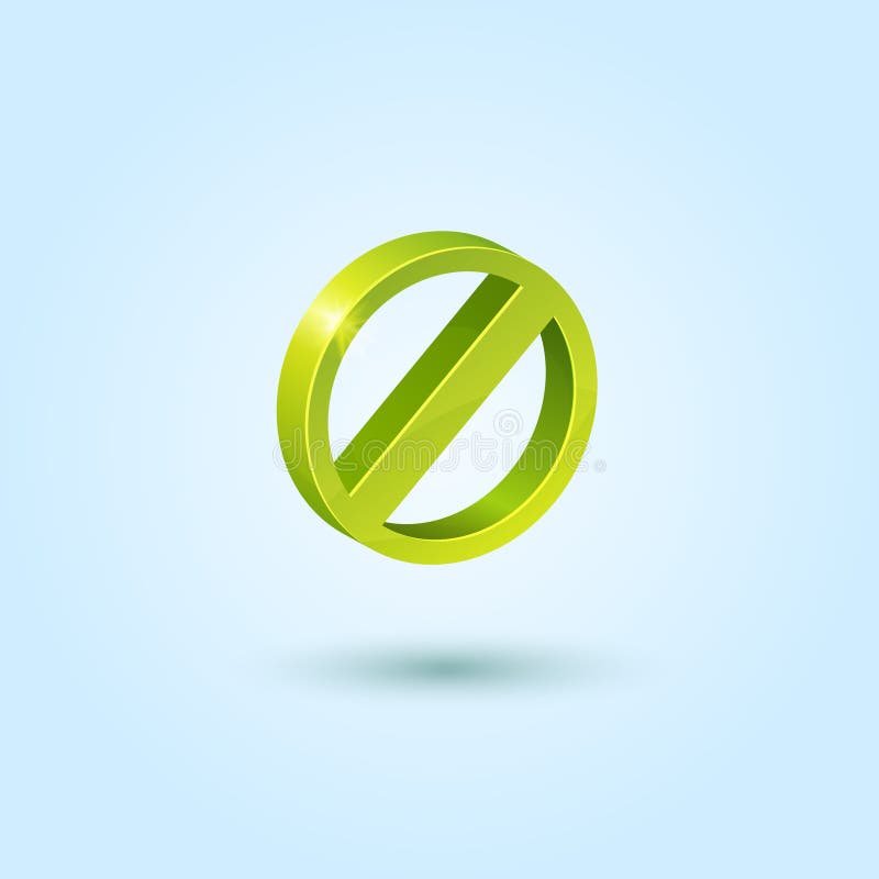 Green Forbidden Symbol on Blue Background Stock Vector - Illustration ...