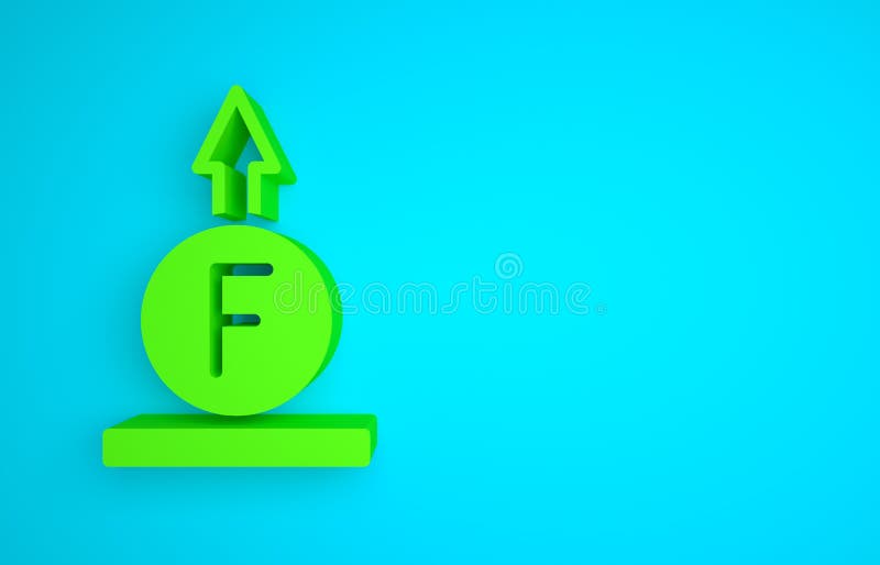 Green Force of Physic Formula Calculation Icon Isolated on Blue ...