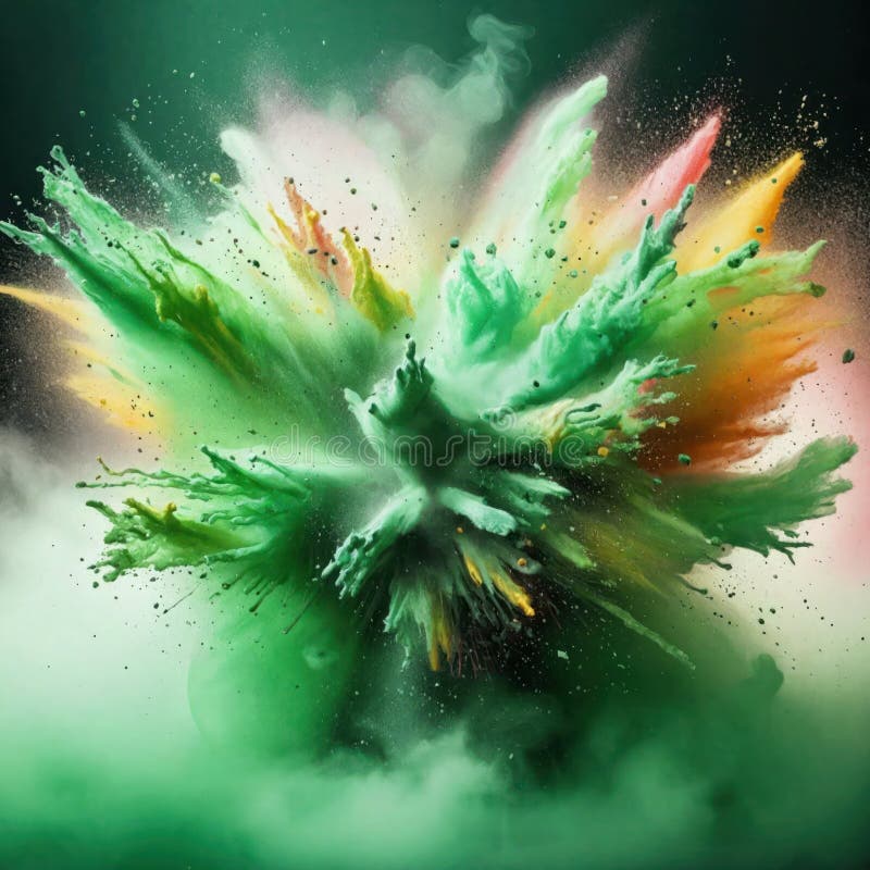 Green Forest Colored Powder Exploding ,isolated on Blurred Background ...