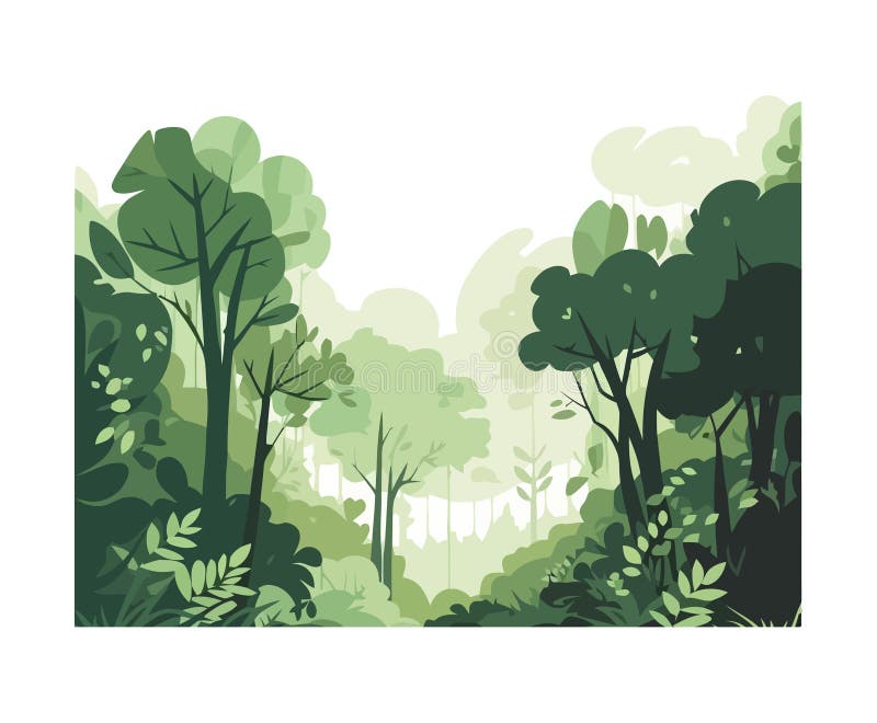 Green Forest Landscape with Fresh Mountain Air Stock Vector ...
