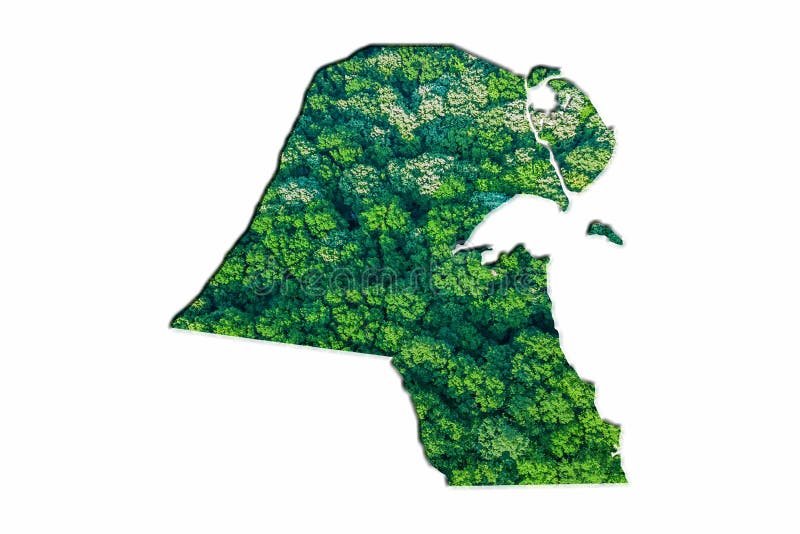Green Forest Map of Kuwait stock image. Image of protection - 236355533