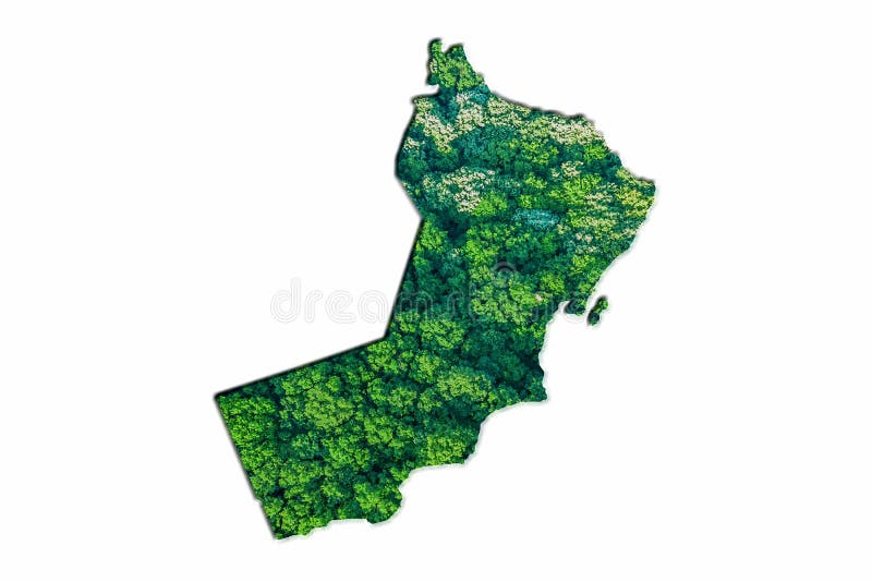 Green Forest Map of Oman stock image. Image of plant - 236355701