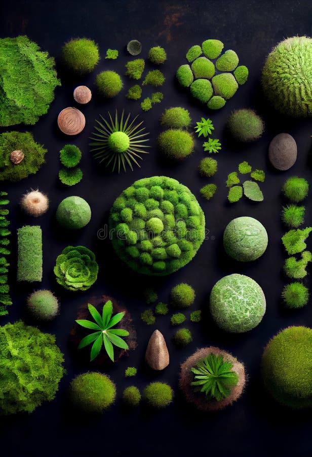 Green Forest Moss Abstract Background. Stock Illustration ...