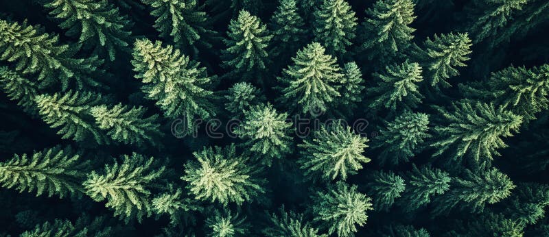 Green Forest of Old Spruce, Fir, and Pine Trees from the Air. Stock ...