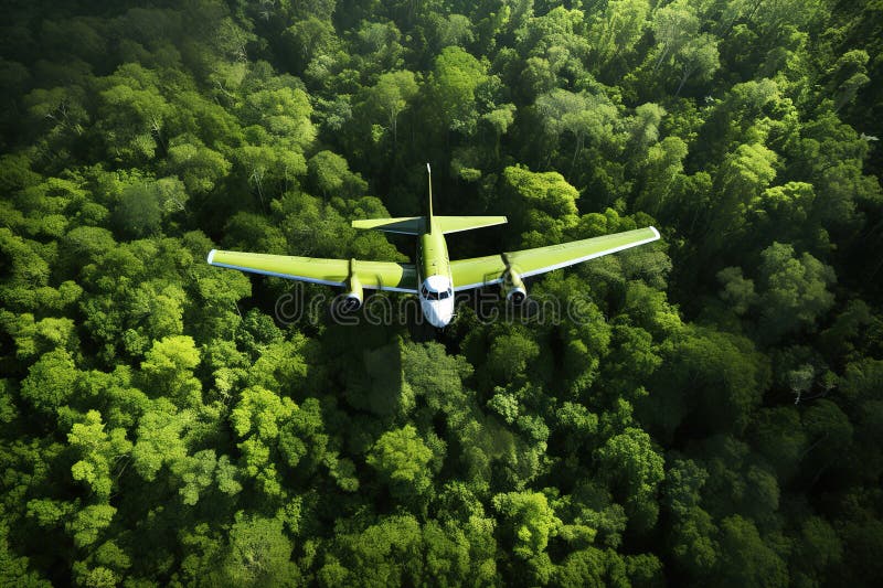 Green Forest Panorama Landscape Tree Top Airplane Stock Illustration ...