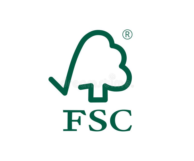 Green Forest Stewardship Council Sign. Concept of Ecology and Packaging ...