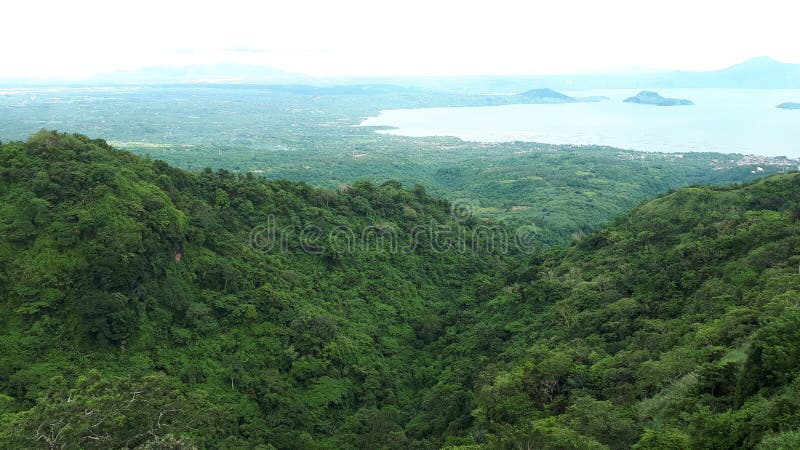 Green Forest of Tagaytay Highlands with Taal Lake Stock Image - Image ...