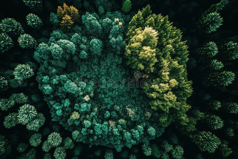 Green Forest Top View. Generative AI. Stock Illustration - Illustration ...