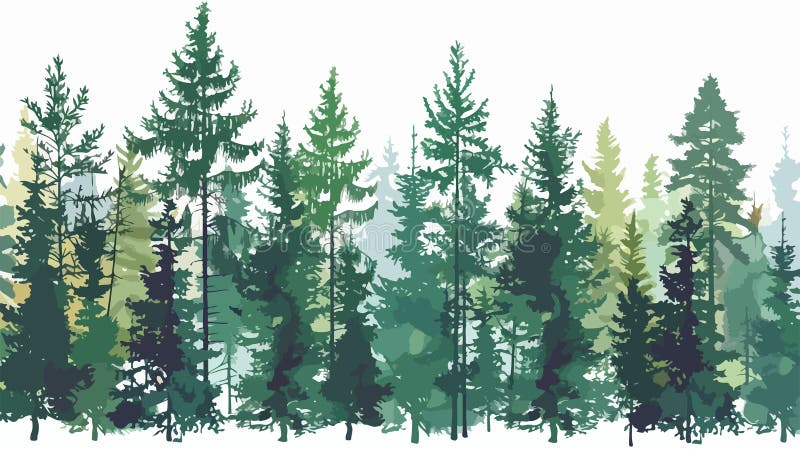 Vibrant Green Forest Tree Vector Illustration for Creative Designs ...