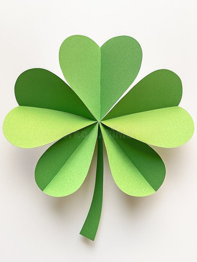 Green Four-Leaf Clover Paper Decoration Stock Photo - Image of green ...