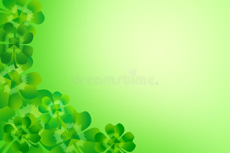 Green Four Leaf Clover / Shamrock Corner Border Frame Background Stock ...