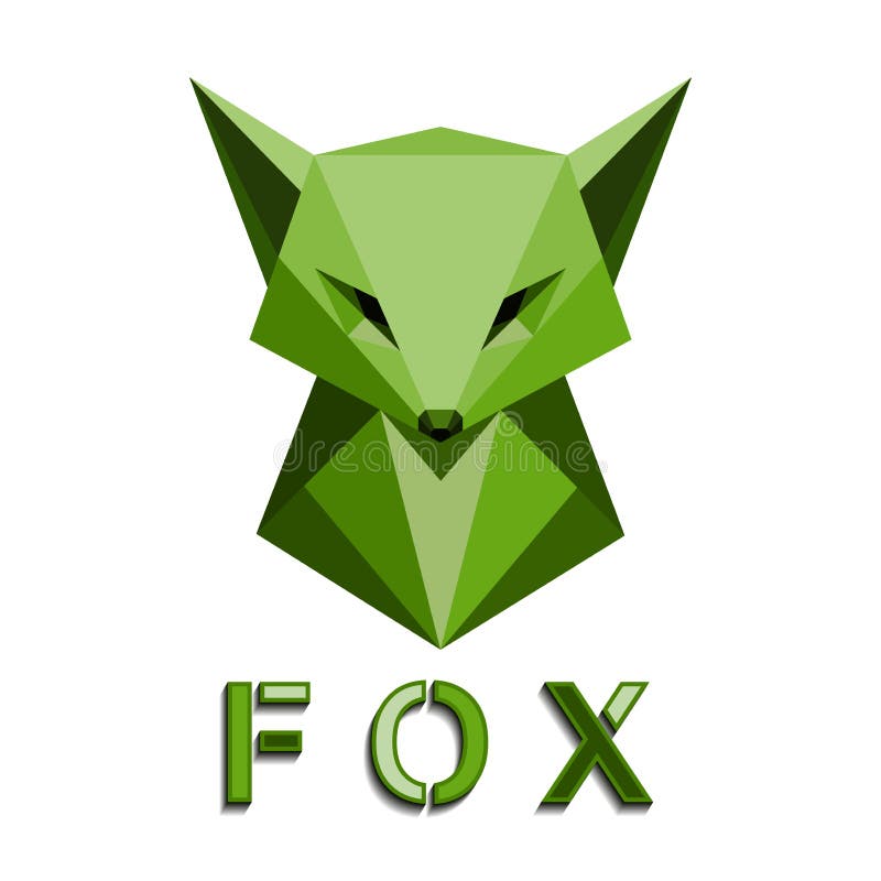 Green fox head polygon stock vector. Illustration of artwork - 109397673
