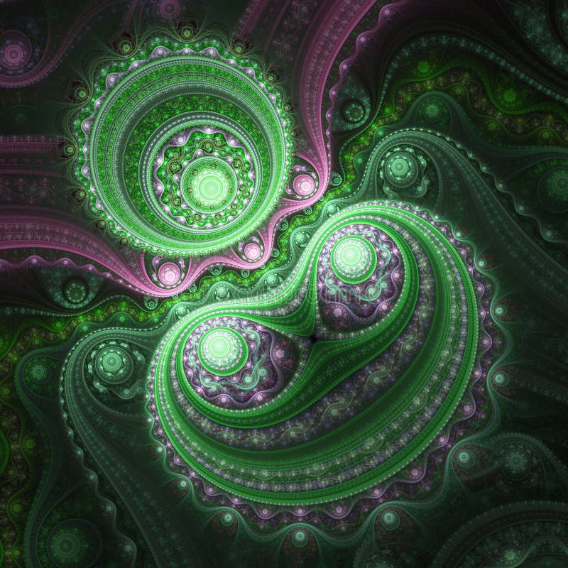 Green fractal clockwork stock illustration. Illustration of design ...
