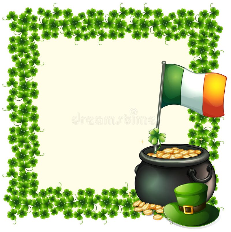 A Green Frame Border with the Flag of Ireland Stock Illustration ...