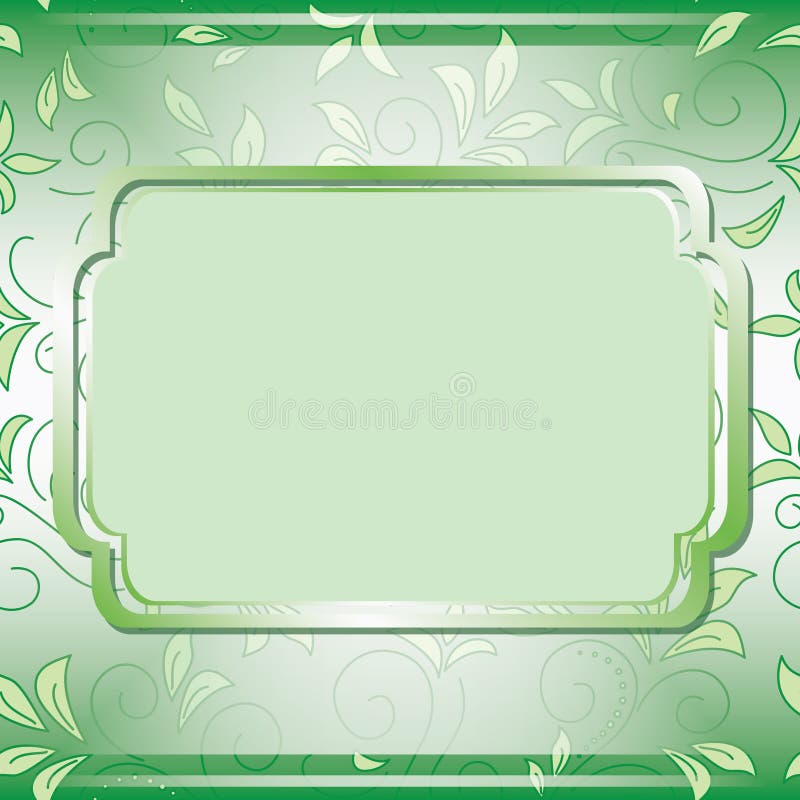 Green Frame on Floral Background - Vector Stock Vector - Illustration ...