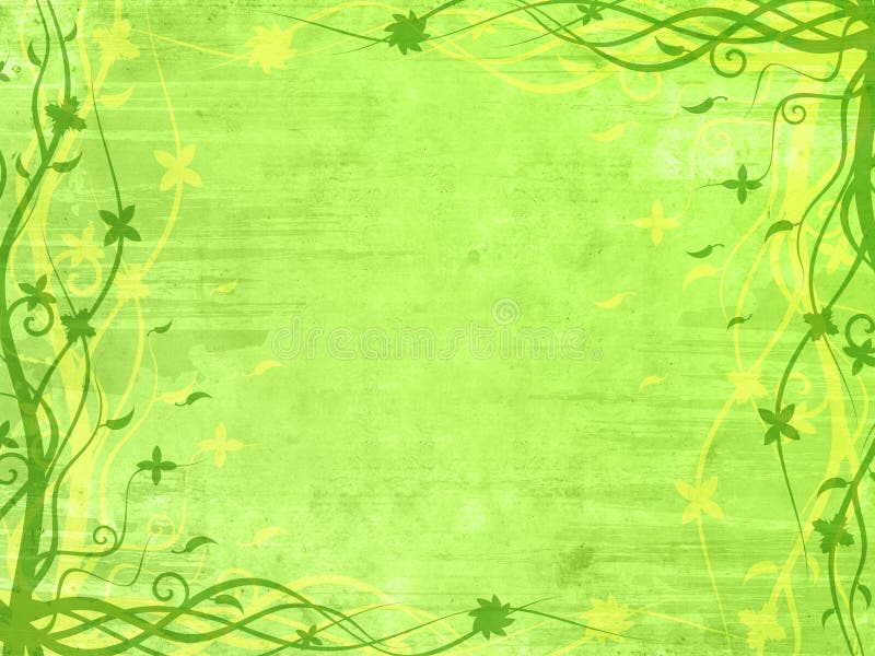 Green Frame with Floral Patterns Stock Illustration - Illustration of ...