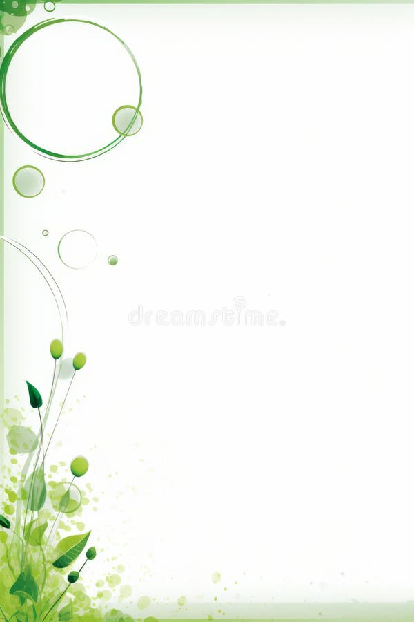 A Green Frame with Flowers and Bubbles Stock Illustration ...