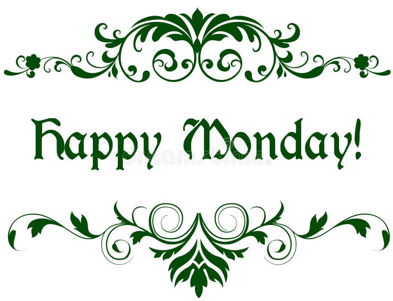 Green Frame With HAPPY MONDAY Text. Stock Illustration - Illustration ...