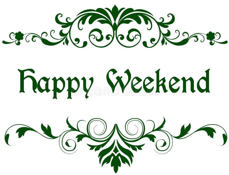 Green Frame with HAPPY WEEKEND Text. Stock Illustration - Illustration ...