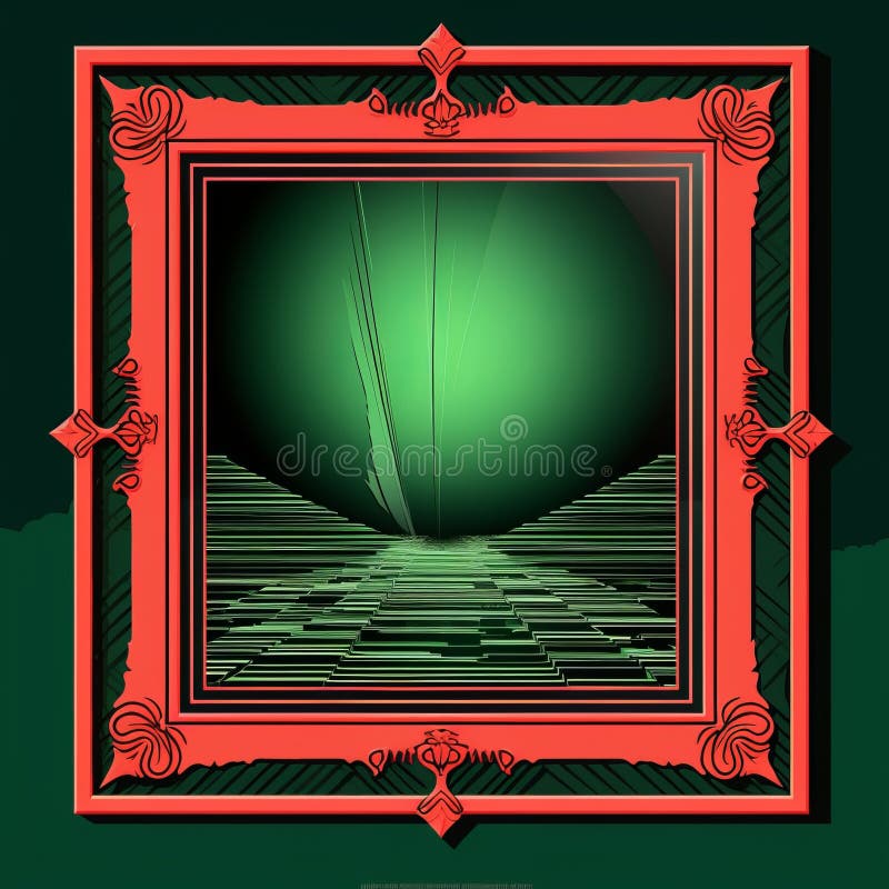 A Green Frame with an Image of a Green Light in it Stock Illustration ...
