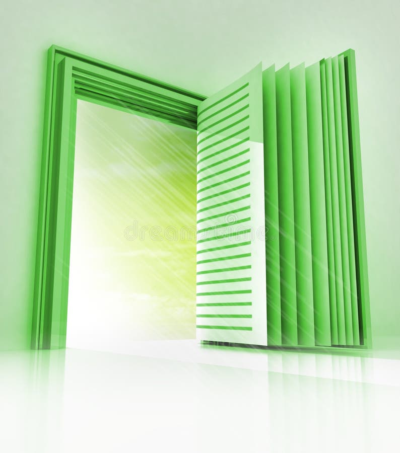 Green Frame with Open Book As Positive Way Stock Illustration ...