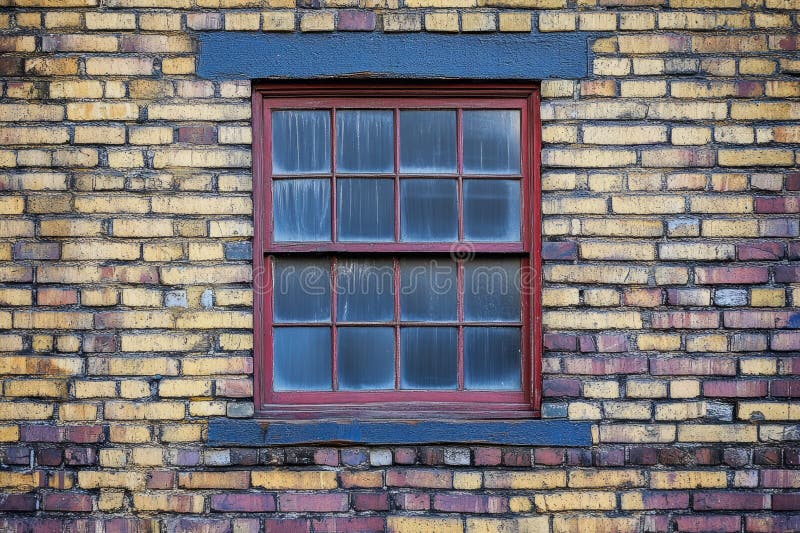 Vintage Window on Weathered Brick Wall. AI Generated Stock Image ...