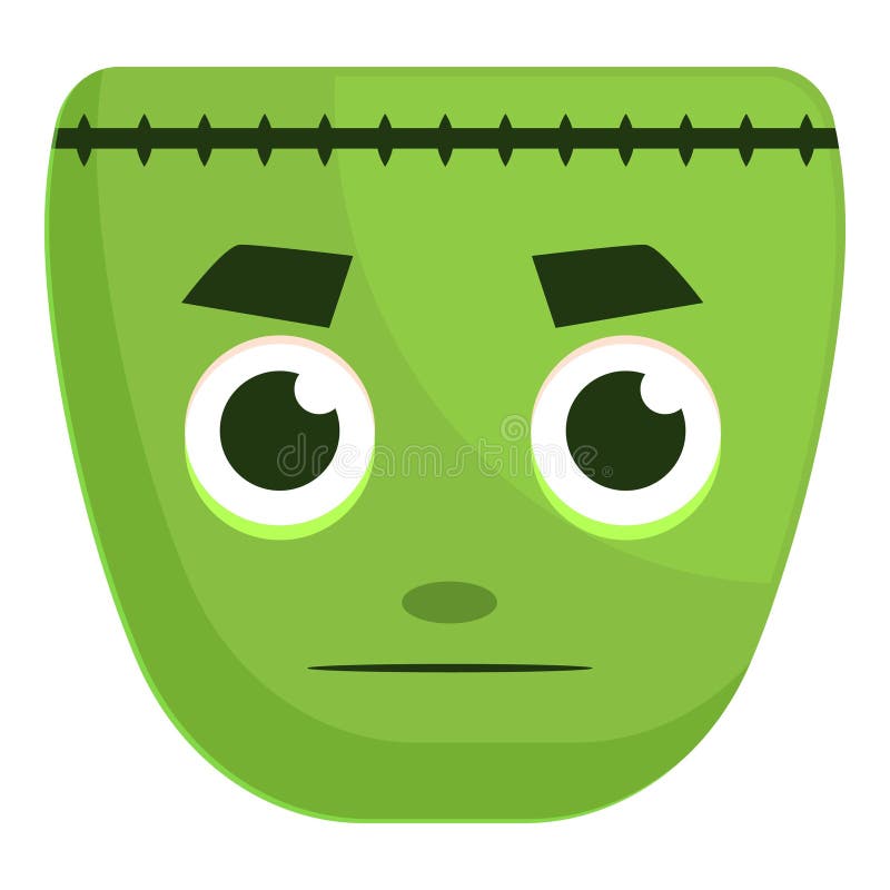 Green Frankenstein Monster Face Showing Neutral Emotion Stock ... Green Frankenstein Monster Face Showing Neutral Emotion Stock ...