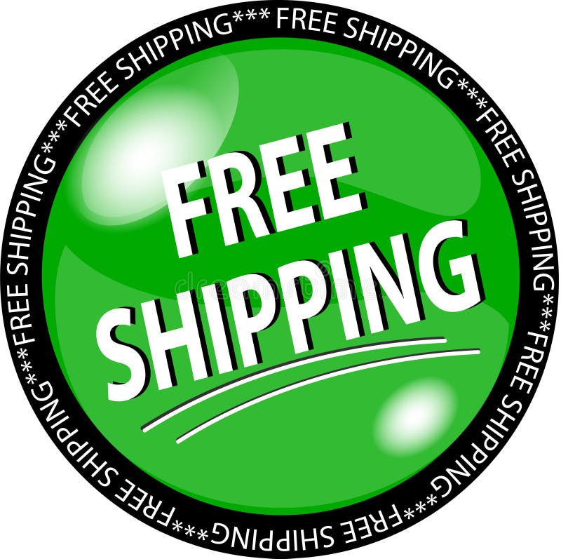 Green free shipping button stock illustration. Illustration of click ...