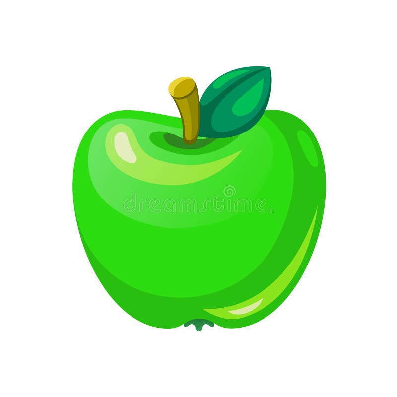 Green Fresh Apple Icon in Simple Vector Style Stock Vector ...