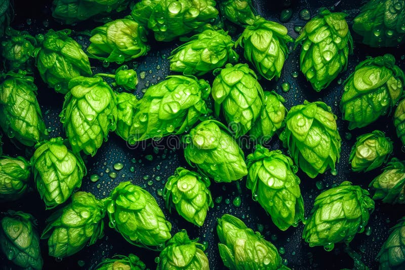 Green Fresh Hop Cones for Making Beer and Bread Close Up. Ai Generated ...